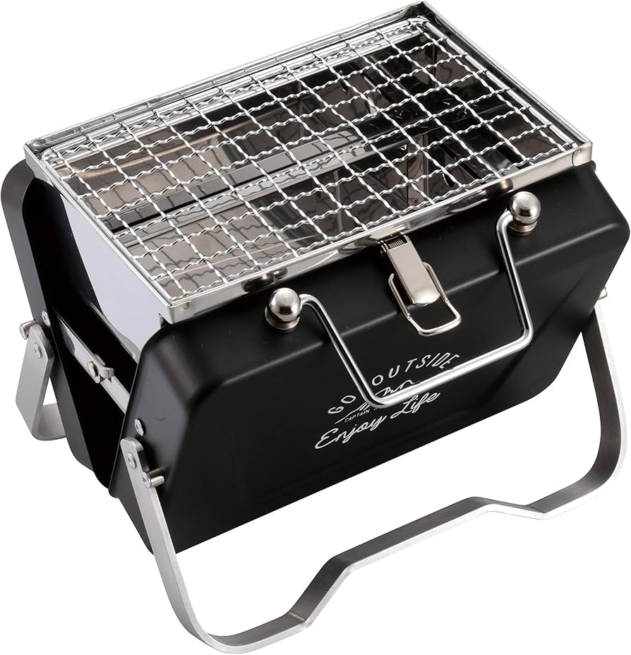 Captain Stag - Tabletop BBQ Grill V Type Black (Large) – STEEL & GLASS