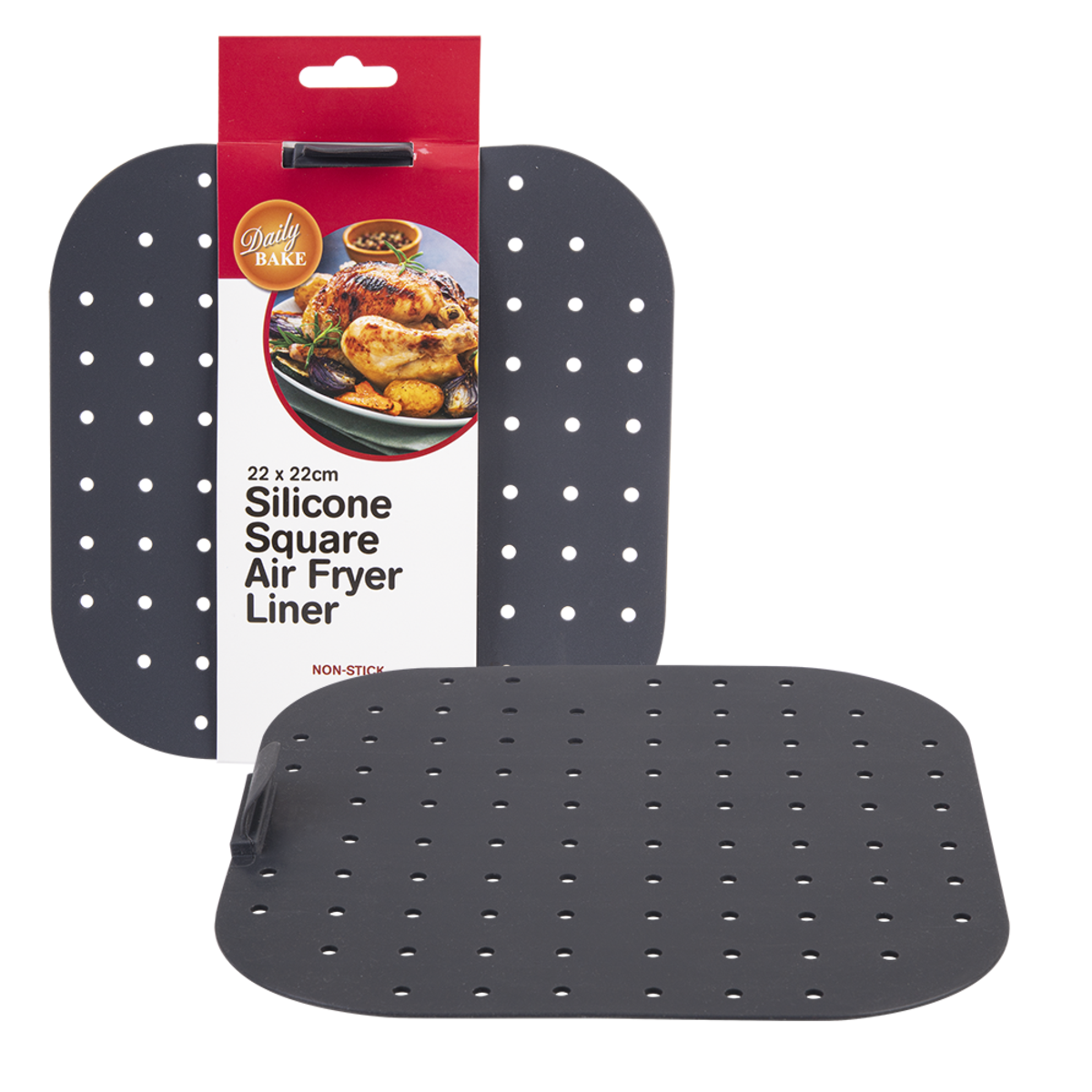 Daily Bake - Silicone SQUARE Air Fryer Liner 22cm by 22cm - Chacoal ...