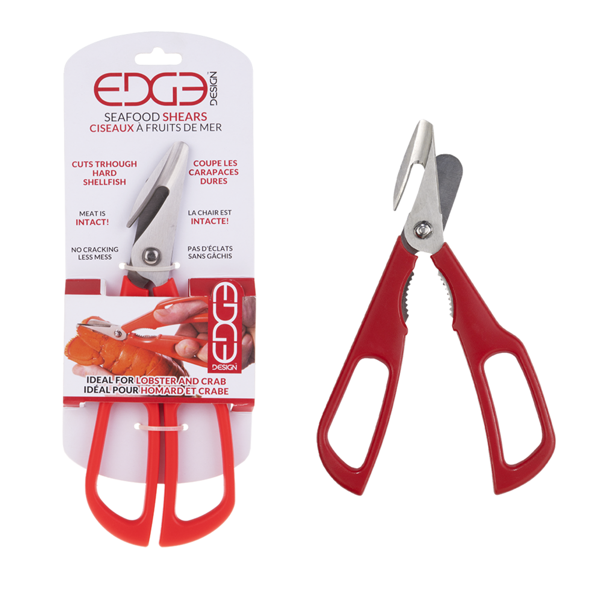 Edge Design Seafood Shears detachable - Red – STEEL & GLASS