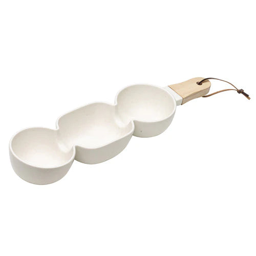 Elements - 3 Part White Serve Stick – STEEL & GLASS