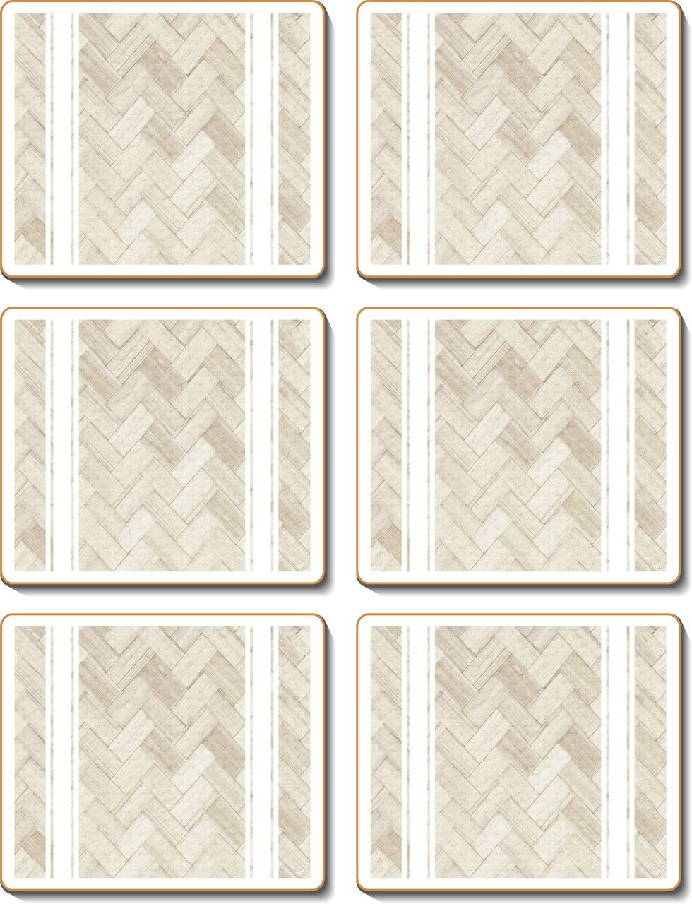 Cinnamon Hamptons Oak Coasters Set of 6 – STEEL & GLASS