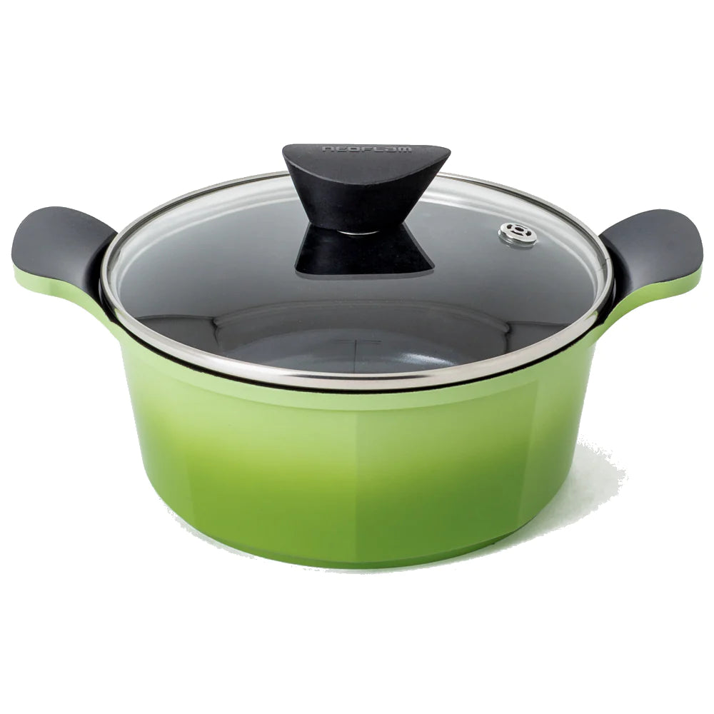 Neoflam Venn 20cm Casserole Induction 2.4L Green with Glass Lid – STEEL & GLASS